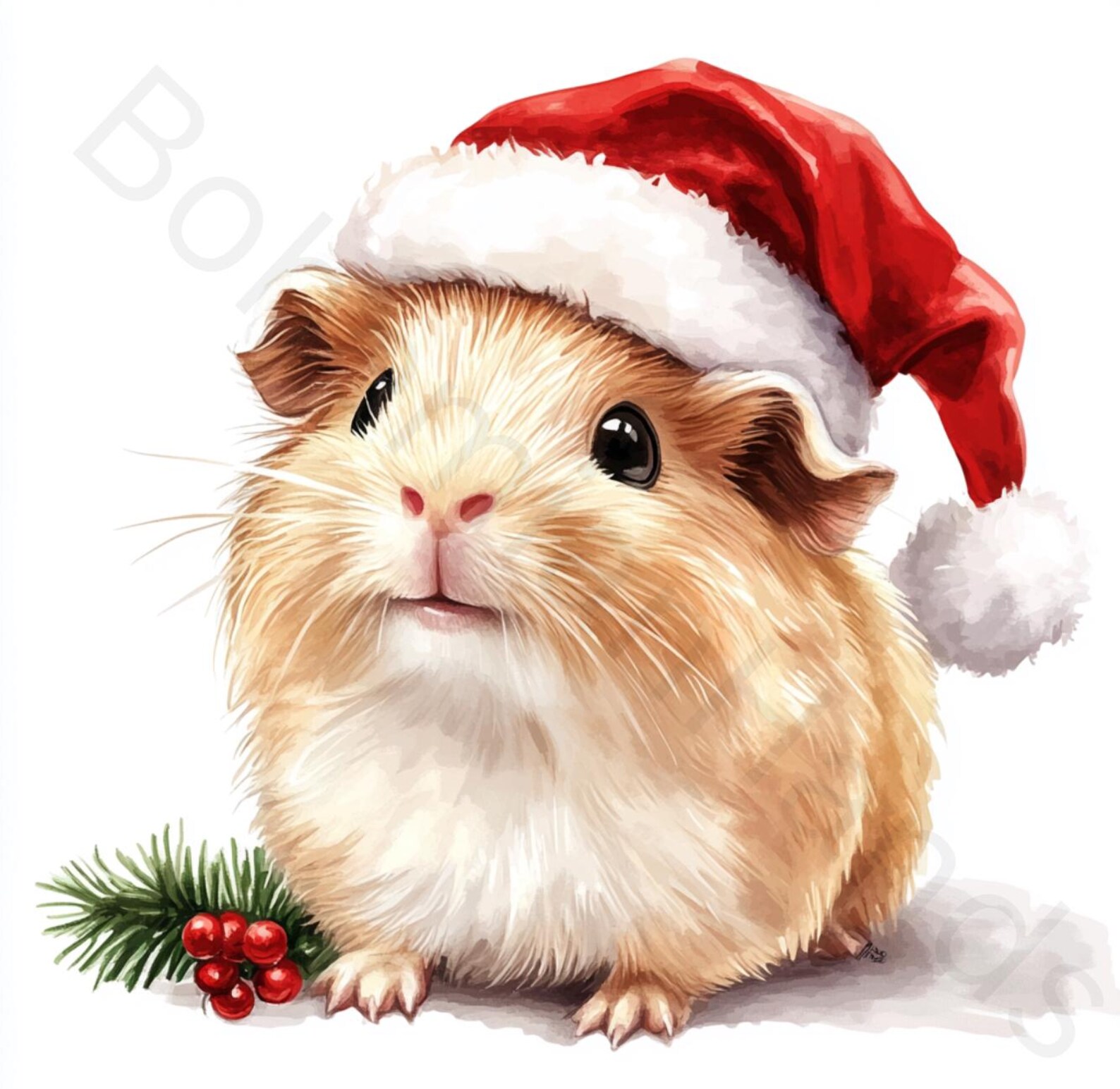 12 Printable Cute Christmas Guinea Pig Clipart Bundle | Holiday Guinea ...