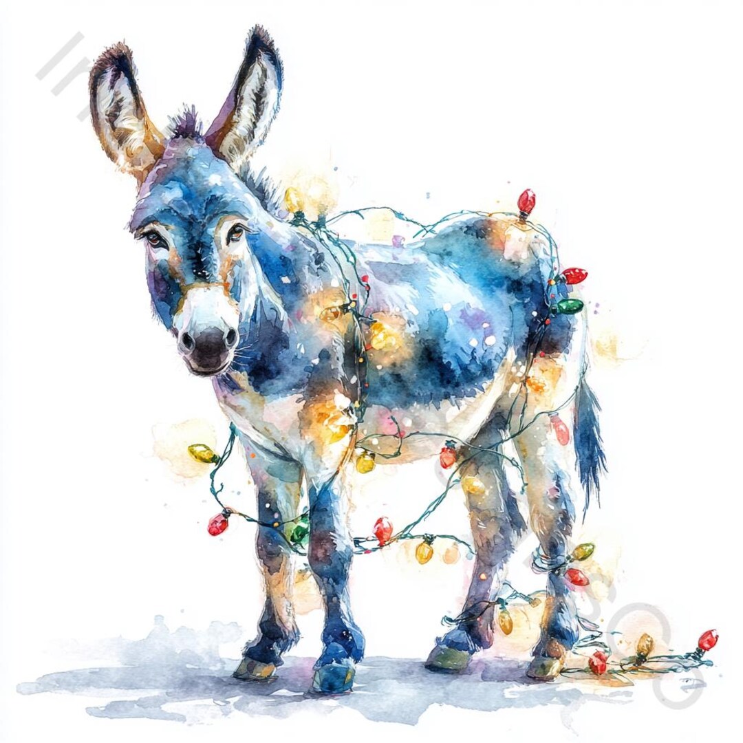 Holiday Donkey Clipart Bundle • Lights 16 PNG Set - Etsy