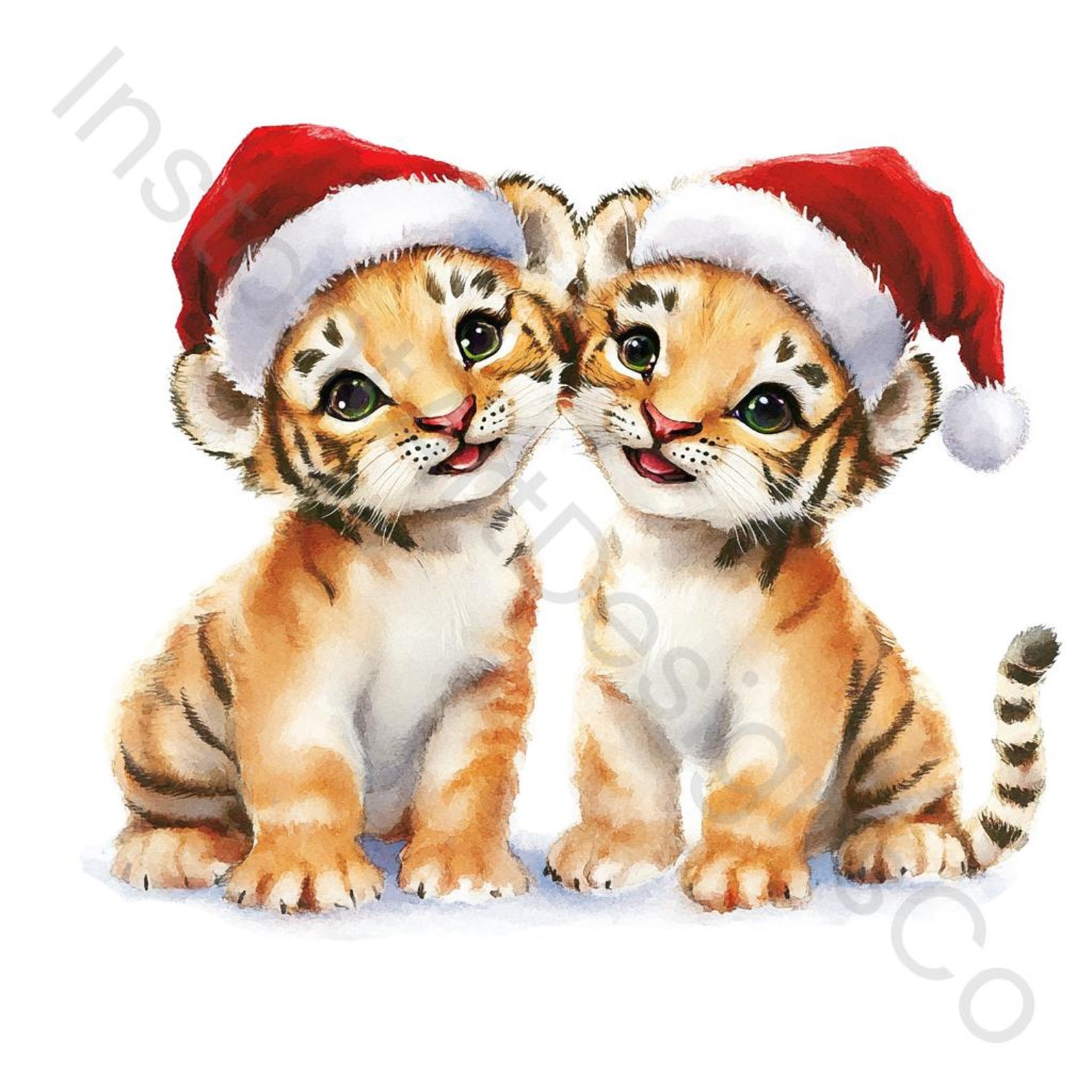 Christmas Tiger Cub Clipart PNG Bundle | 12 Holiday Pngs | 400 DPI ...