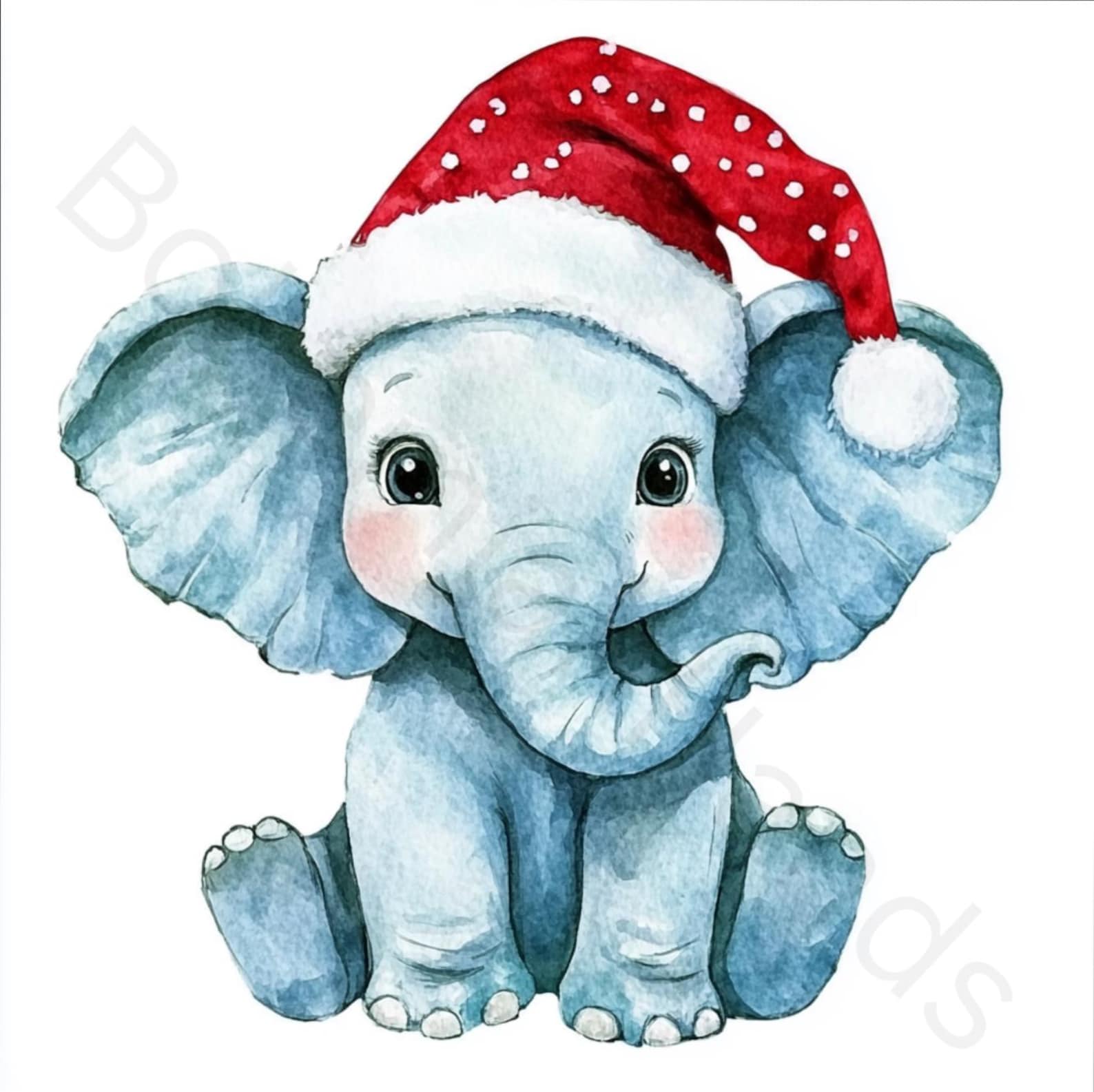 12 Printable Cute Christmas Elephants Clipart Bundle | Holiday ...