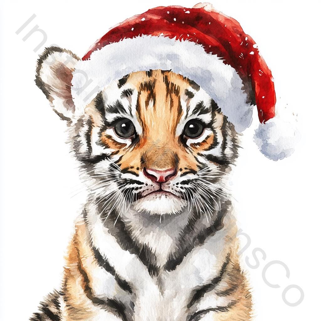 Christmas Tiger Cub Clipart PNG Bundle | 12 Holiday Pngs | 400 DPI ...