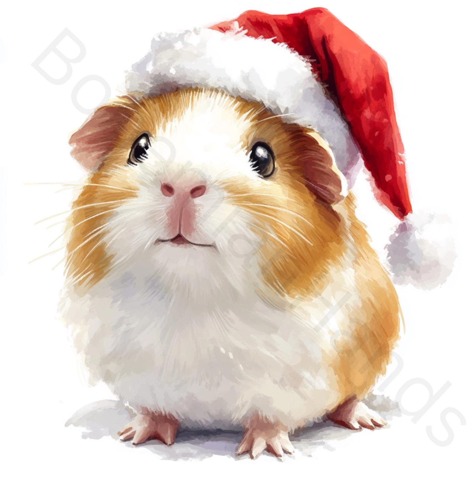 12 Printable Cute Christmas Guinea Pig Clipart Bundle | Holiday Guinea ...