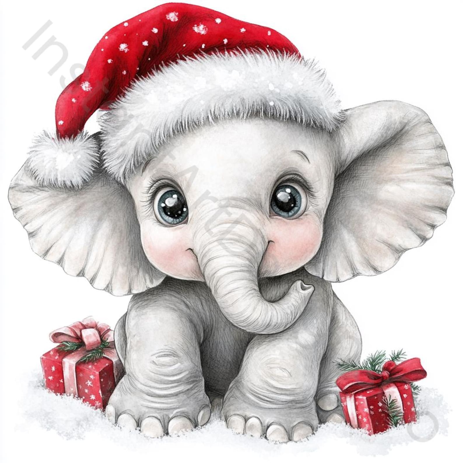 12 PNG Christmas Elephants Clipart | Holiday Sublimation Bundle ...