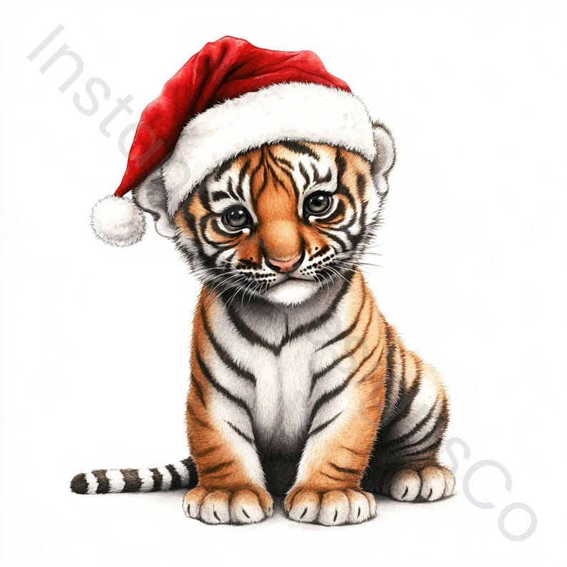 Christmas Tiger Cub Clipart PNG Bundle | 12 Holiday Pngs | 400 DPI ...