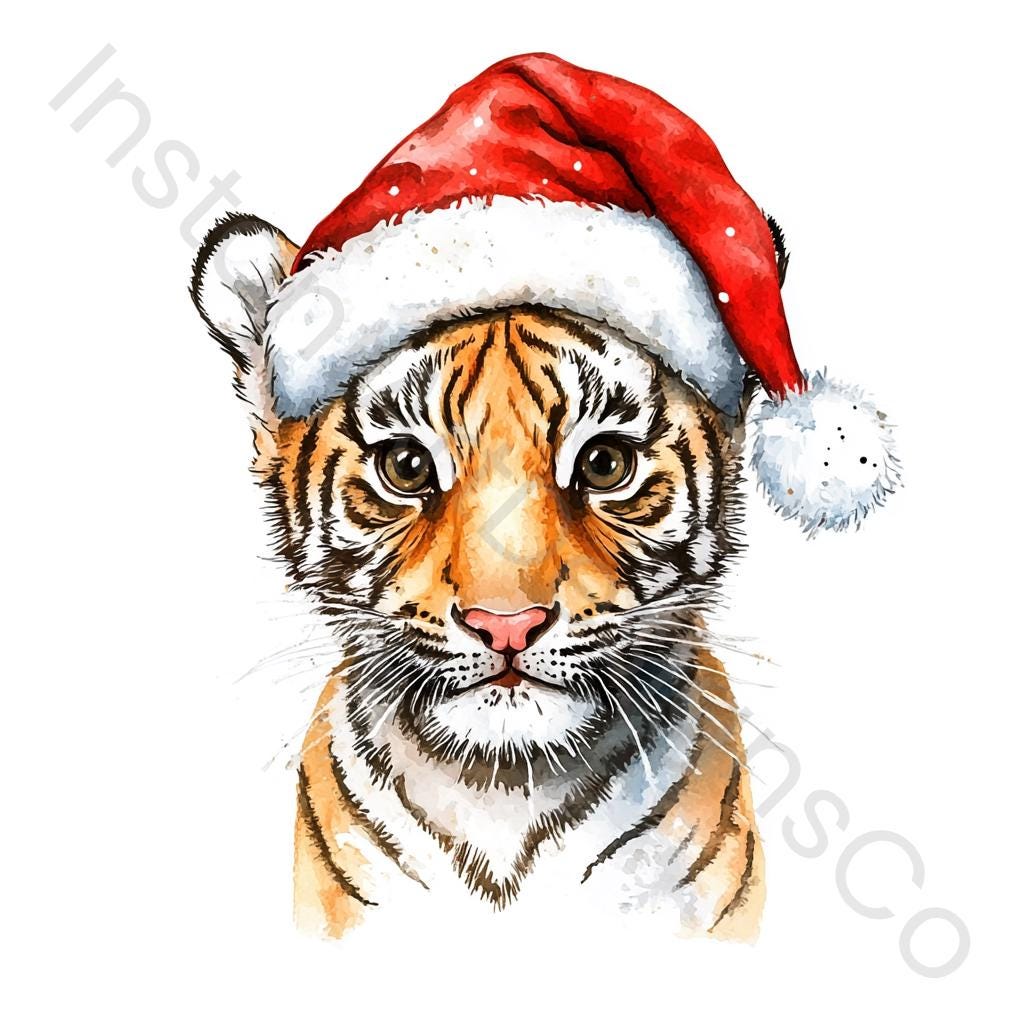 Christmas Tiger Cub Clipart PNG Bundle | 12 Holiday Pngs | 400 DPI ...