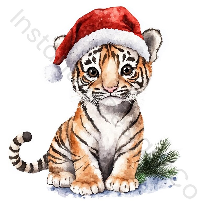 Christmas Tiger Cub Clipart PNG Bundle | 12 Holiday Pngs | 400 DPI ...