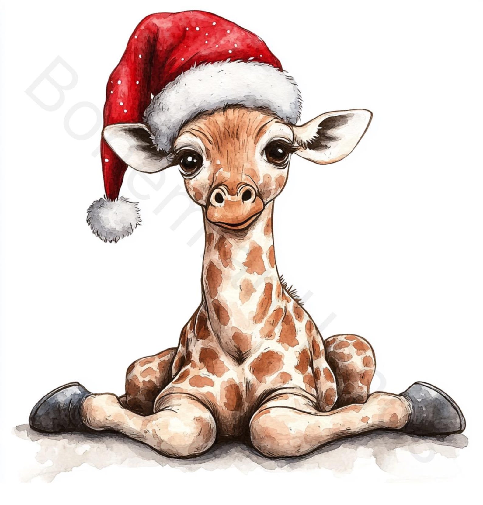 12 Printable Cute Christmas Giraffes Clipart Bundle | Holiday Giraffes ...