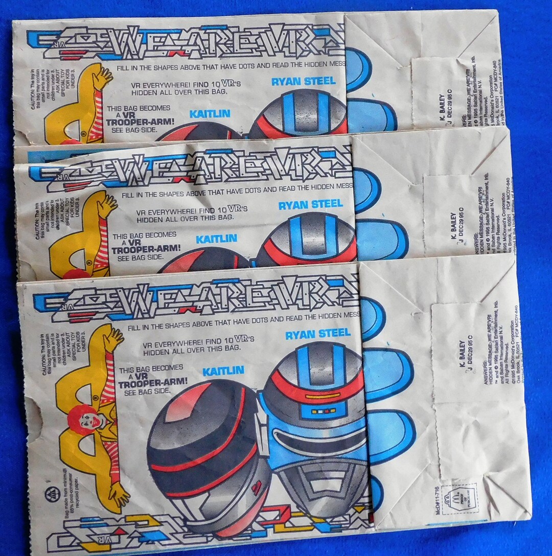Mcdonald's Happy Meal Paper Bag 1995 - Etsy
