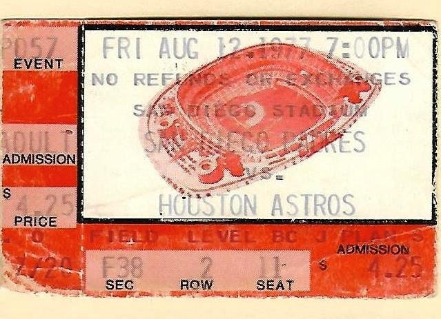 1977 Padres Vs Astros Ticket - Etsy