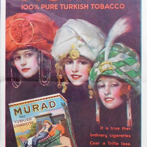 Poster - Murad Cigarettes, Circa 1940' S - Etsy