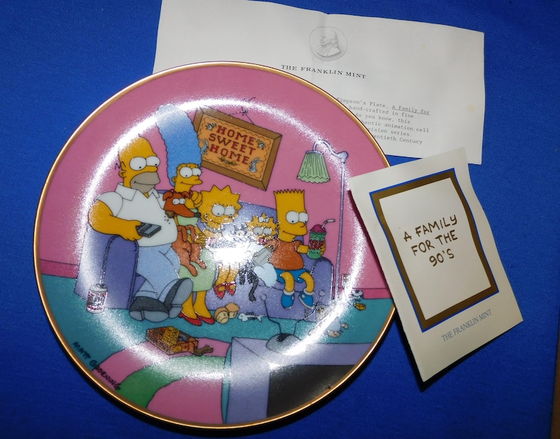 The Simpsons , Franklin Mint Plate - Etsy
