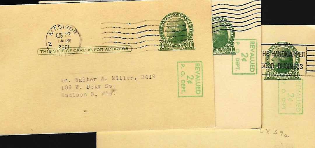 Vintage 2 Cent Overprint Postcard - Etsy