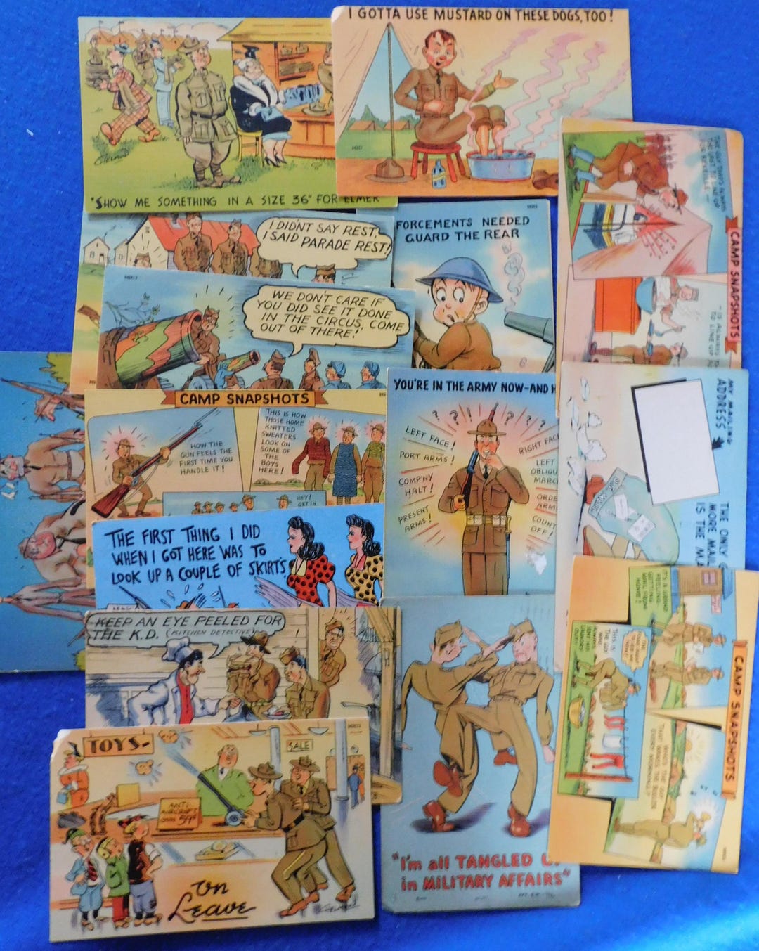 WW11 US Army Comic Postcard Lot - Etsy