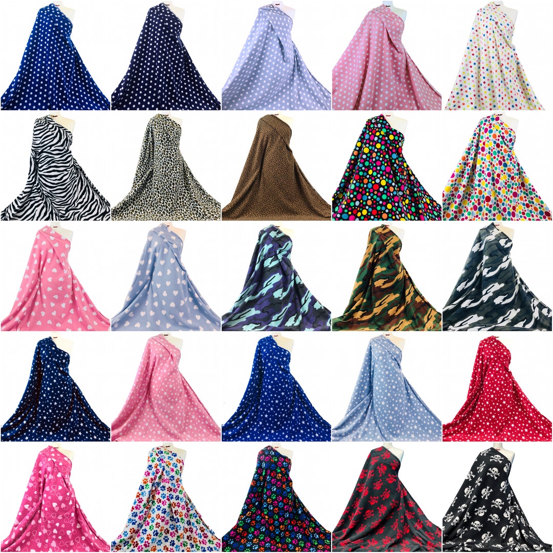 Printed Anti Pill Polar Fleece Premium Quality Soft Warm Fabric PF02 by ...