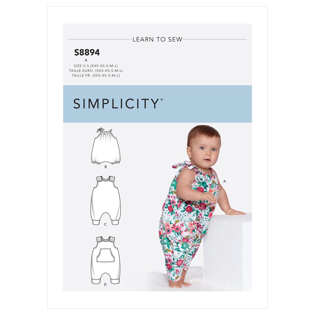 Simplicity Sewing Pattern S8894 Babies' Romper Suits Designed for ...