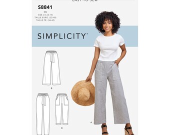 Simplicity Sewing Pattern S8841 Misses' Wide or Slim-leg Pull-on Pants ...