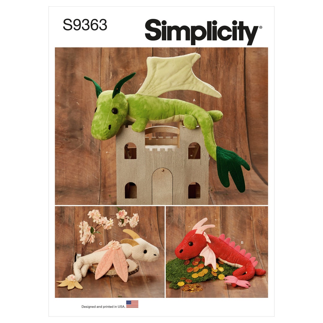 Simplicity Sewing Pattern S9363 Plush Dragons - Etsy