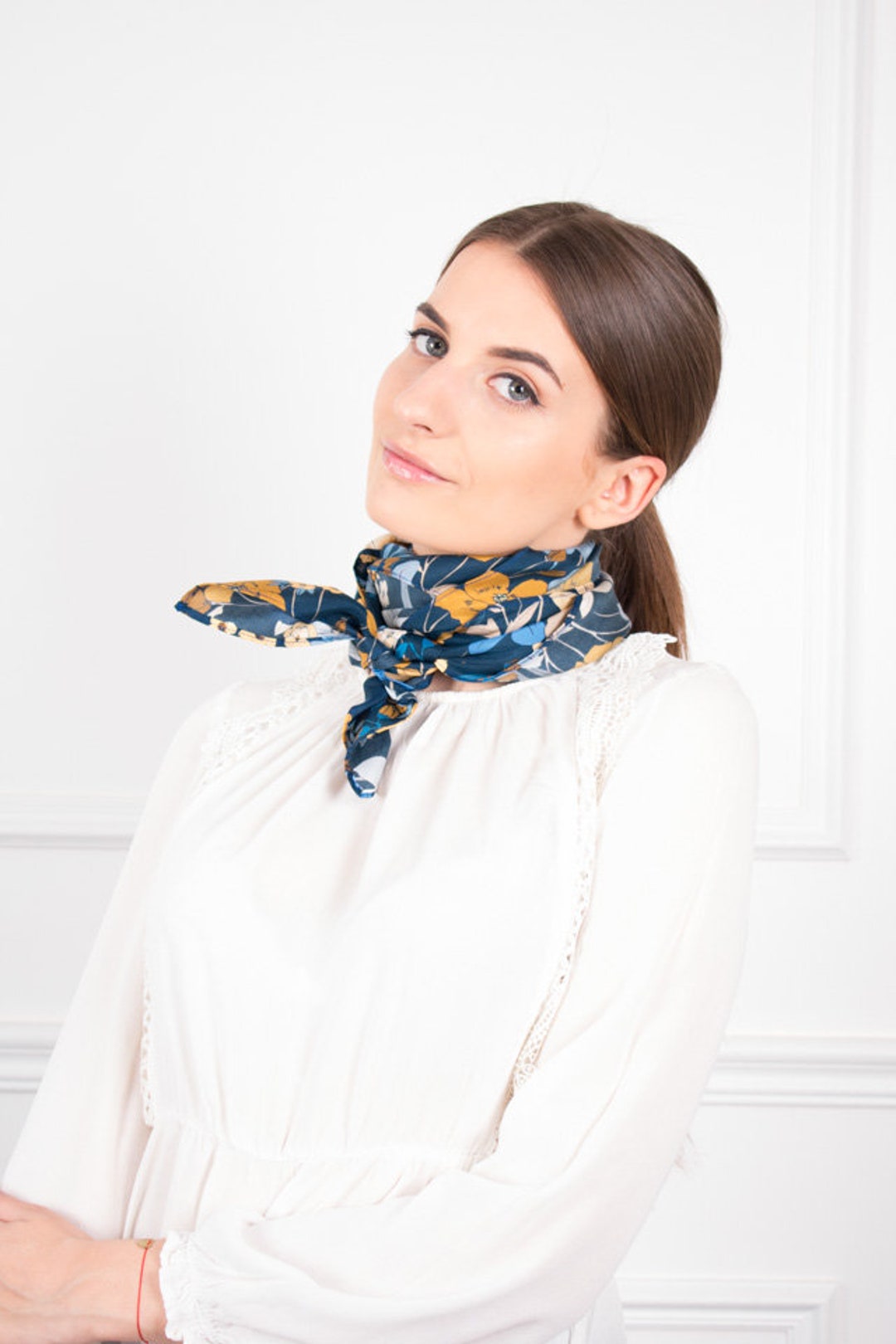Silk Scarf "colourful Flowers" - Etsy
