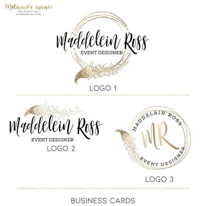 Gold Feather Logo Design: Wedding, Event Planner Premade Branding - Etsy