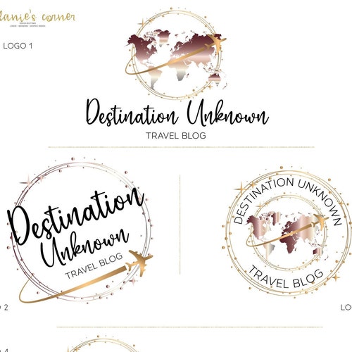 Travel Blog Logo World Map Logo Travel Logo Blog Branding - Etsy