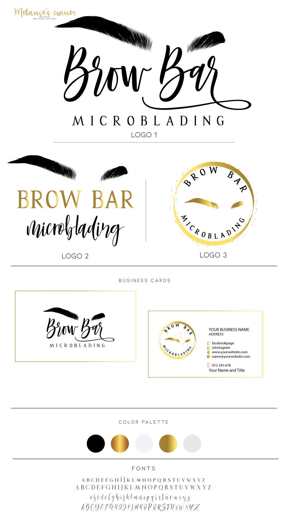 Brow and Microblading logo. Branding logo 293 | Etsy