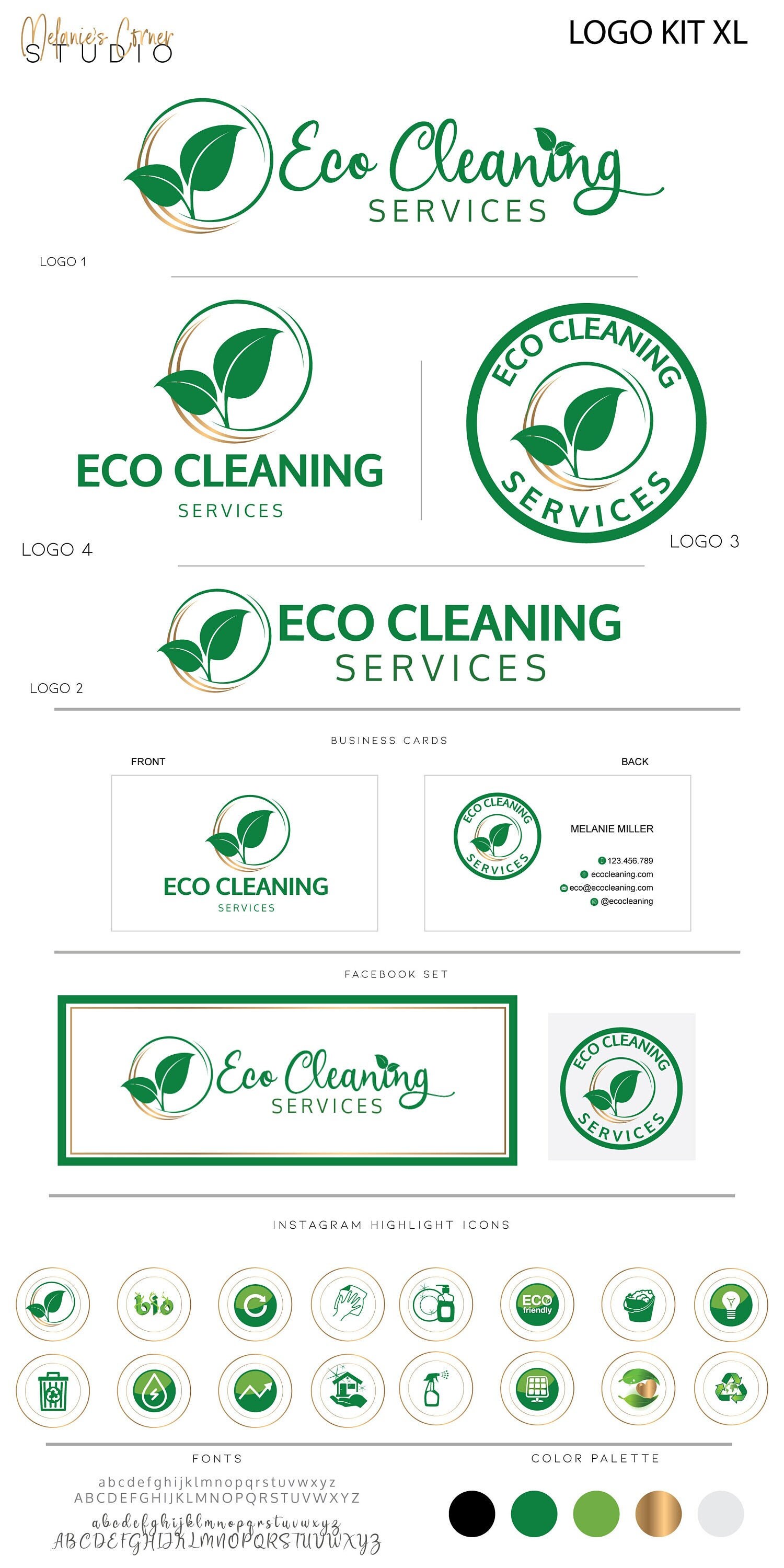 Cleaning logo Eco cleanining logo 454 | Etsy
