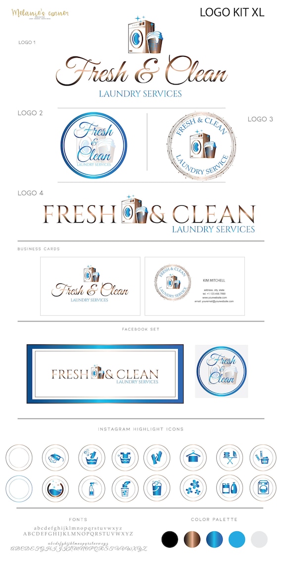 Cleaning Logo Laundry Logo 557 | Etsy