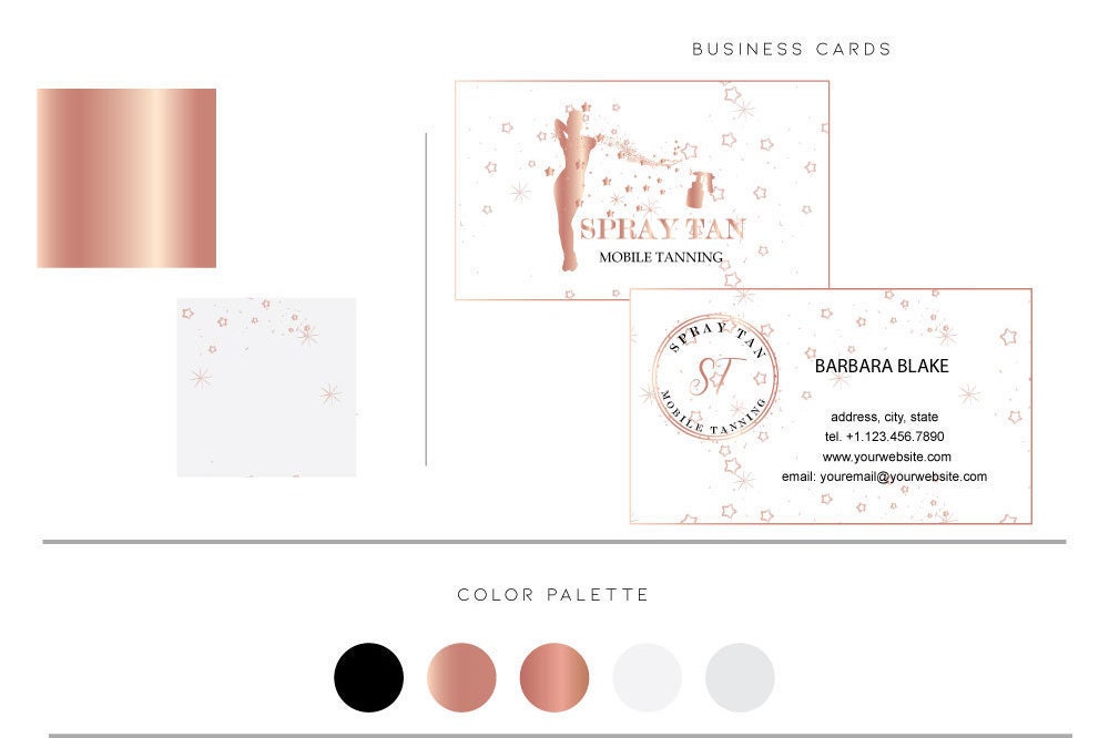 Logo Design Spray Tan Logo Mobile Tanning Logo Rose Gold Logo | Etsy