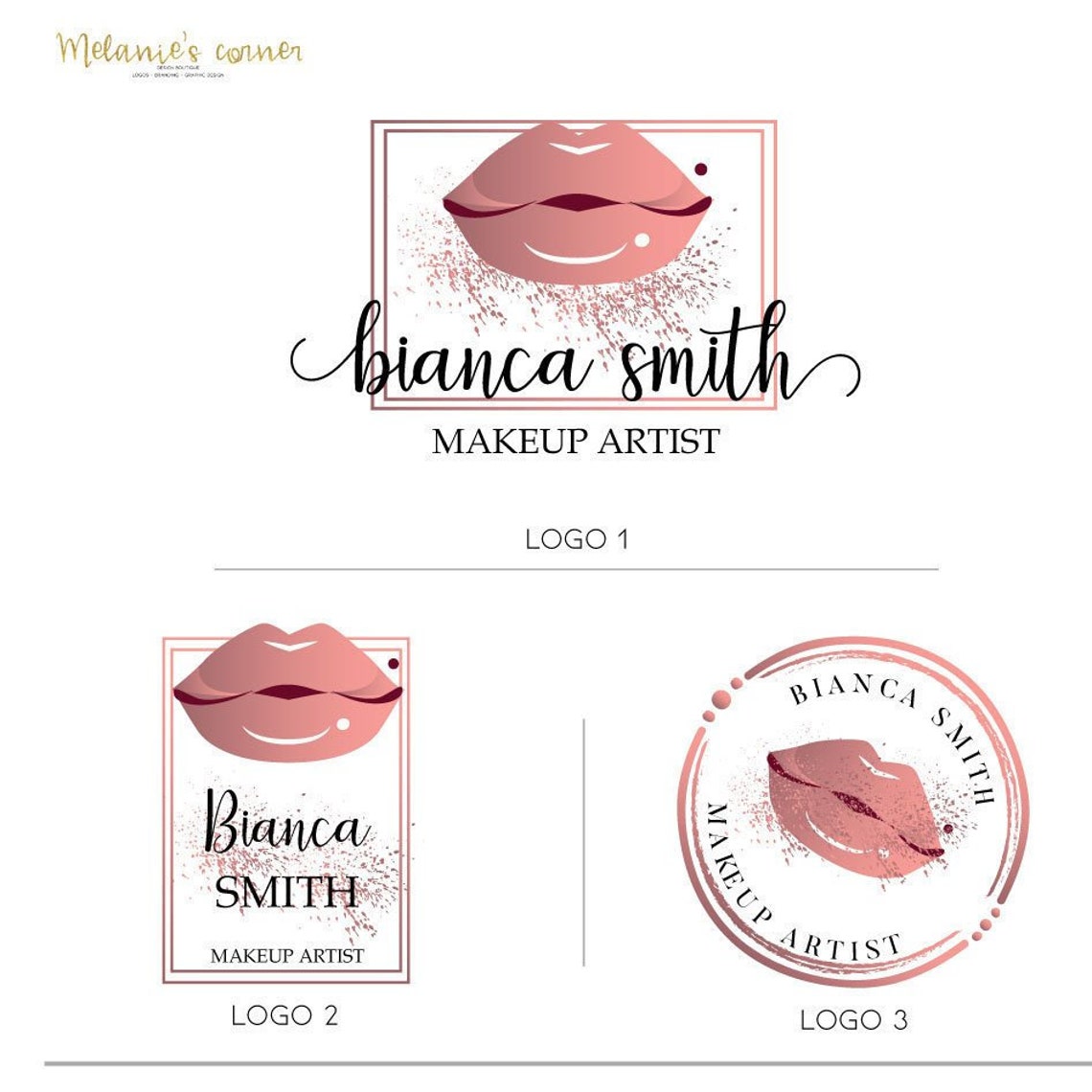 Lips Logo Beauty Branding Package Makeup Artist Logo Small - Etsy