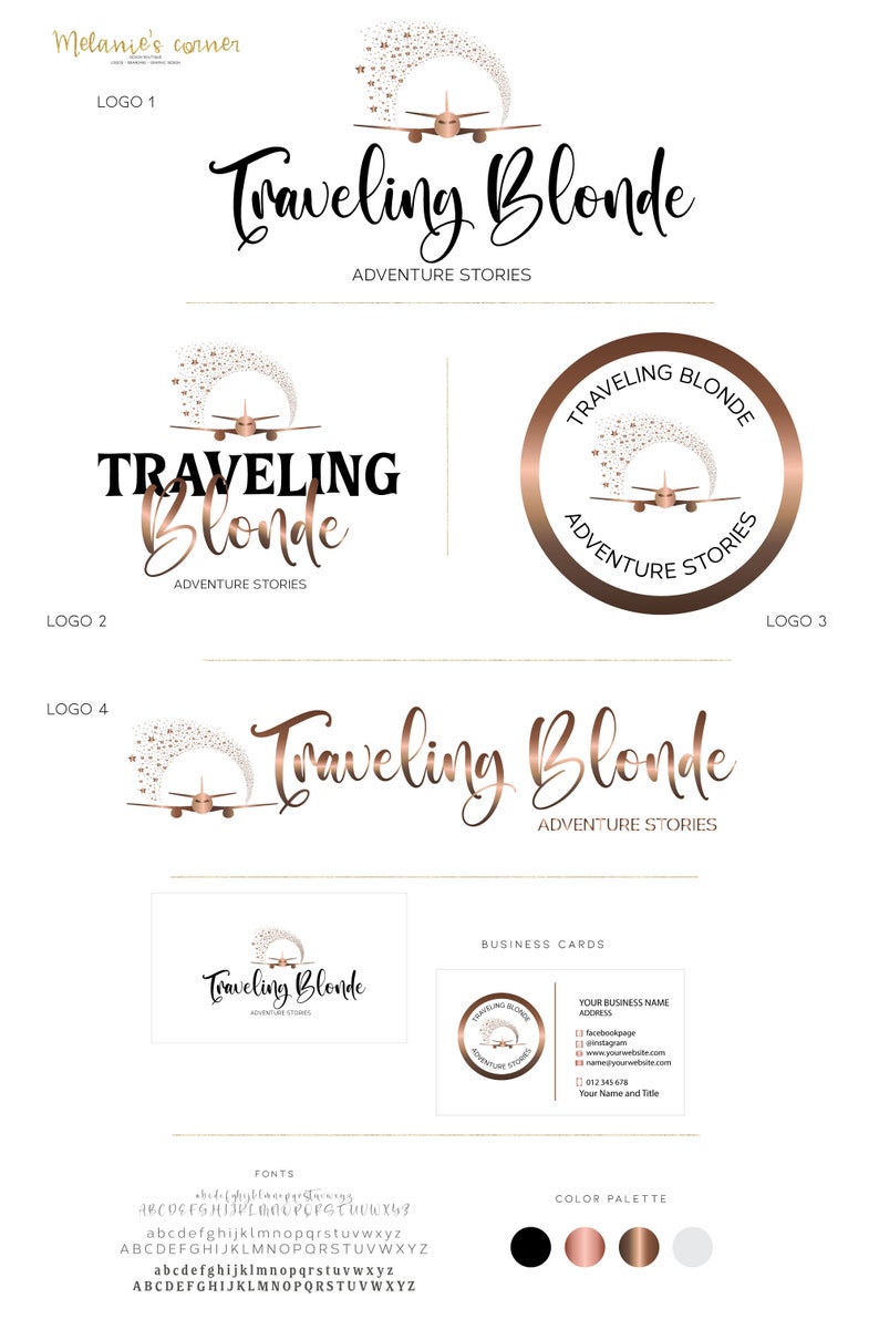 Travel Blog Logo Airplane Logo 603 - Etsy