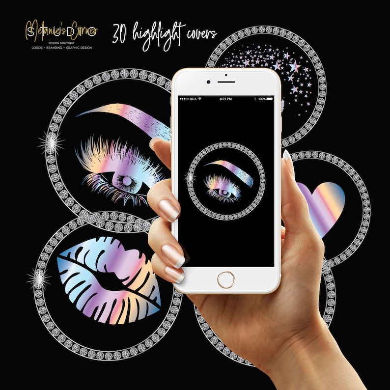 30 Instagram Highlight Icons, Diamond Edition, Holographic Ig HS - Etsy