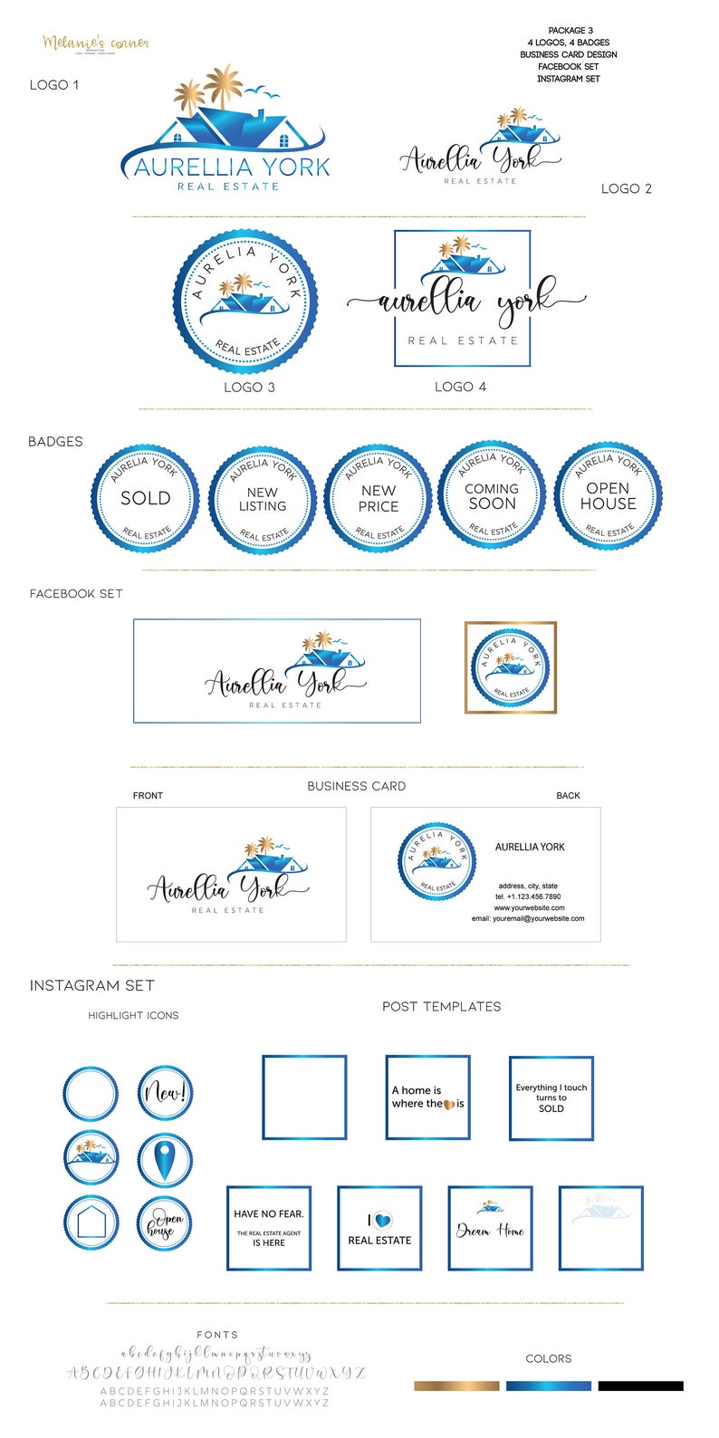 Palm Tree Real Estate Logo Design, Realtor Branding Kit - Etsy