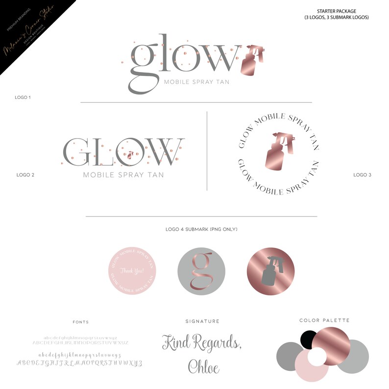Spray Logo Mobile Tanning Logo Spray Tan Logo Rose Gold - Etsy