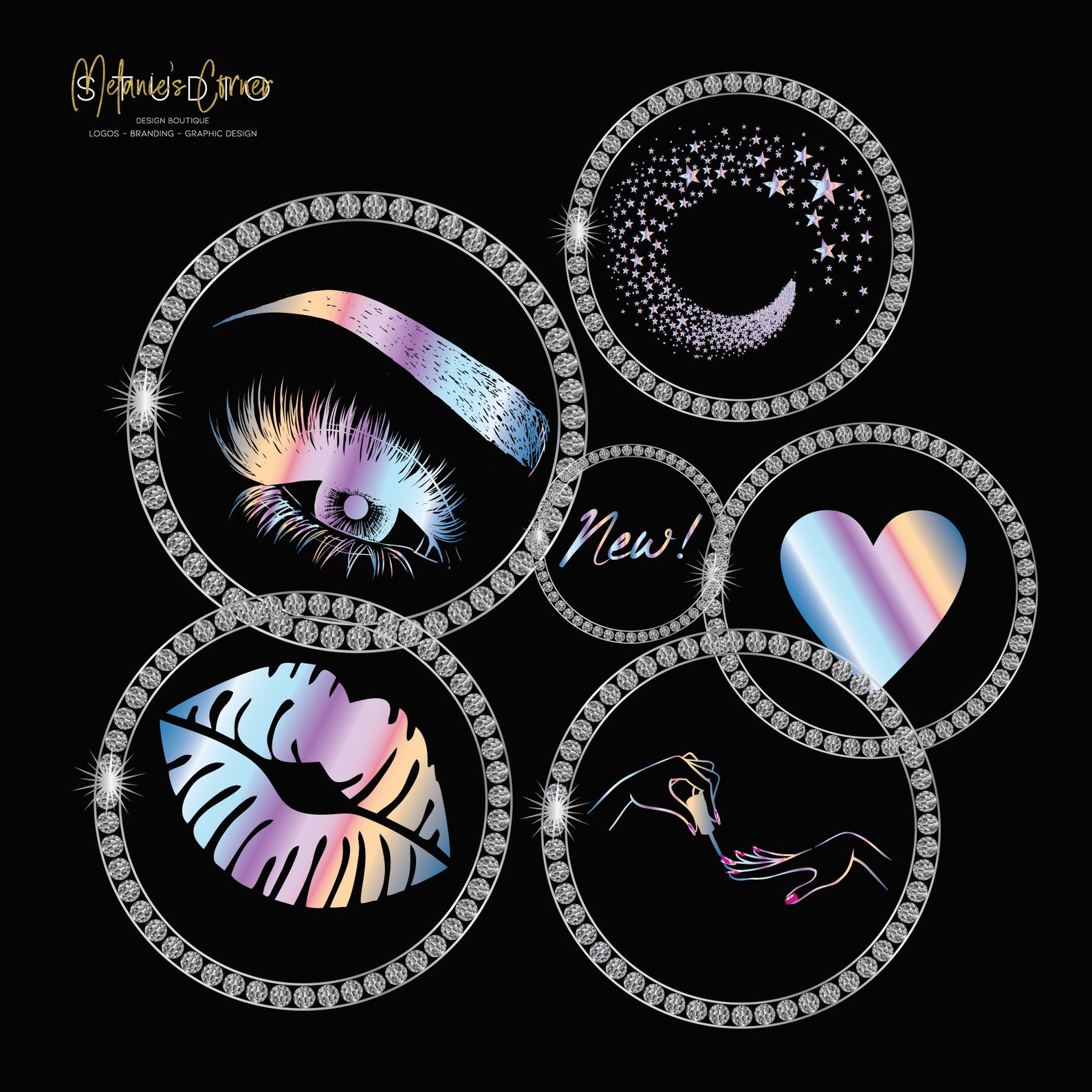 30 Instagram Highlight Icons, Diamond Edition, Holographic Ig HS - Etsy
