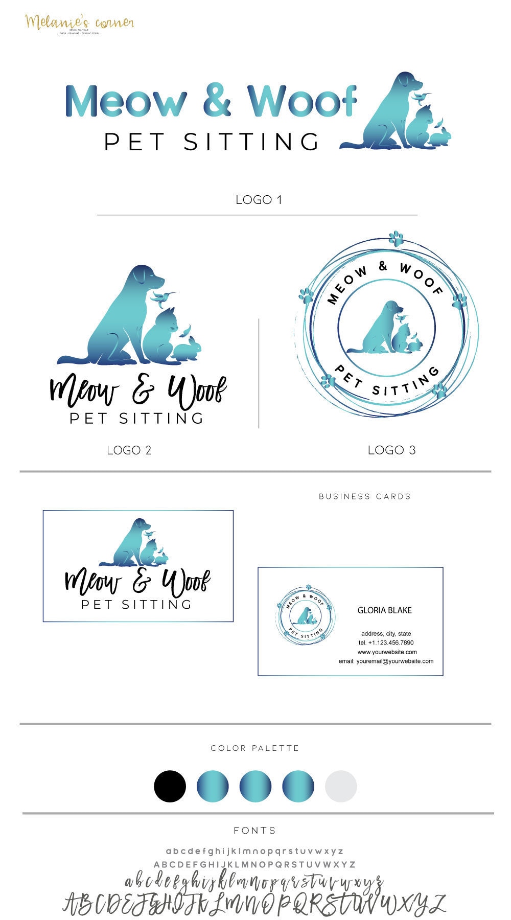 Pet Sitting Logo Design 366 | Etsy