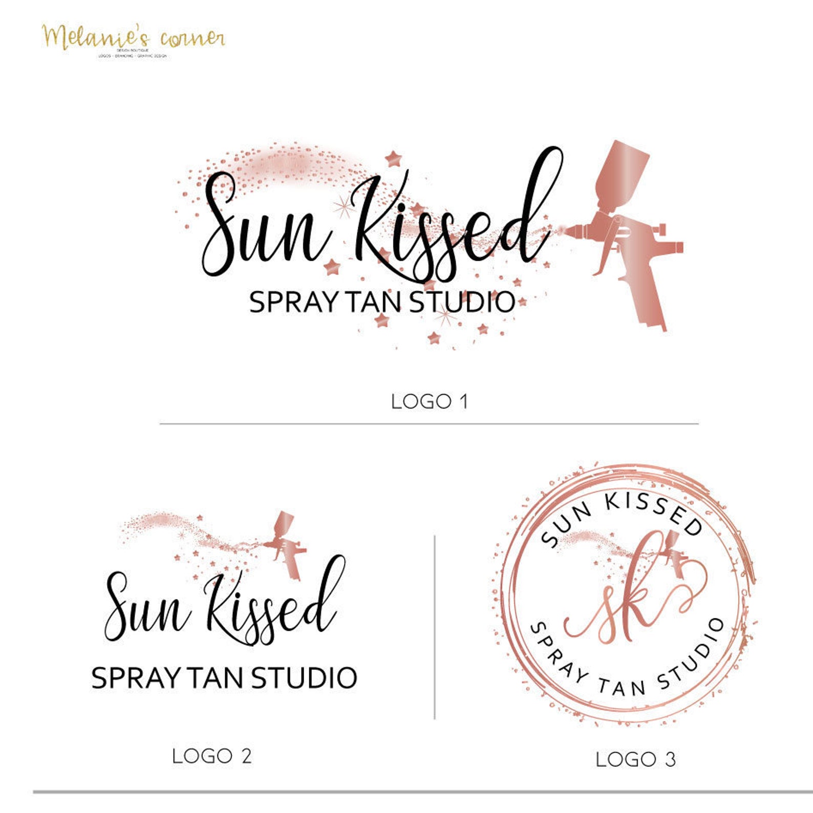 Spray Tan Logo Logo Design Mobile Tanning Logo Rose Gold Logo | Etsy