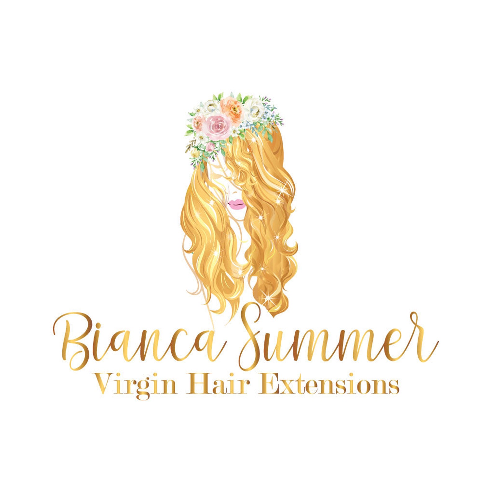 Hair Logo Design Hair Extensions Logo Hair Salon Logo | Etsy