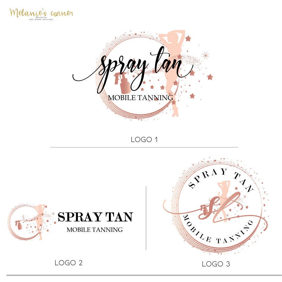 Spray Tan Logo Mobile Tanning Logo Logo Design Rose Gold Logo - Etsy