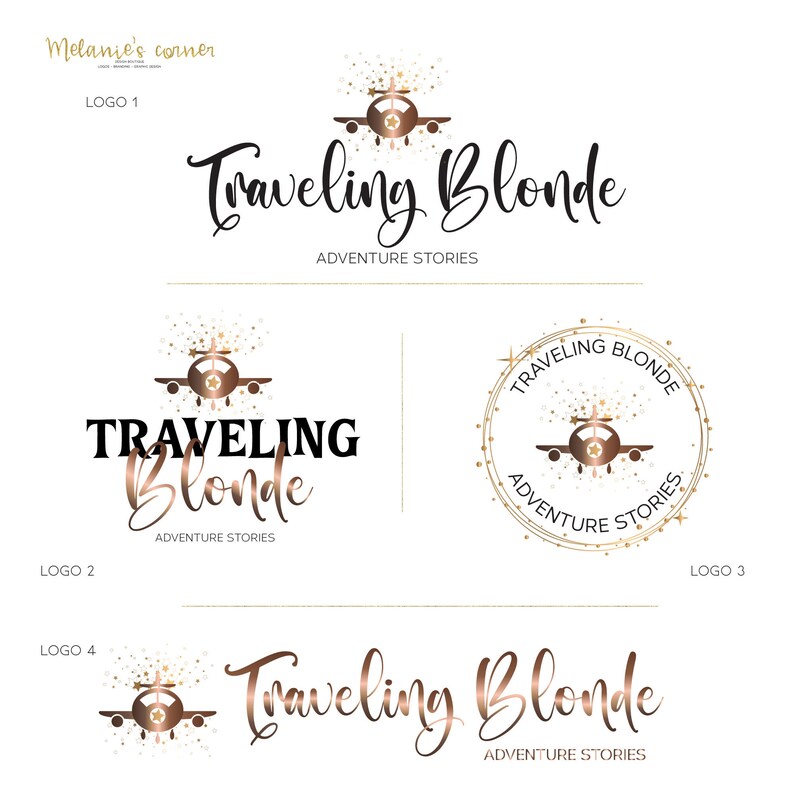 Travel Blog Logo, Airplane Logo 604 - Etsy