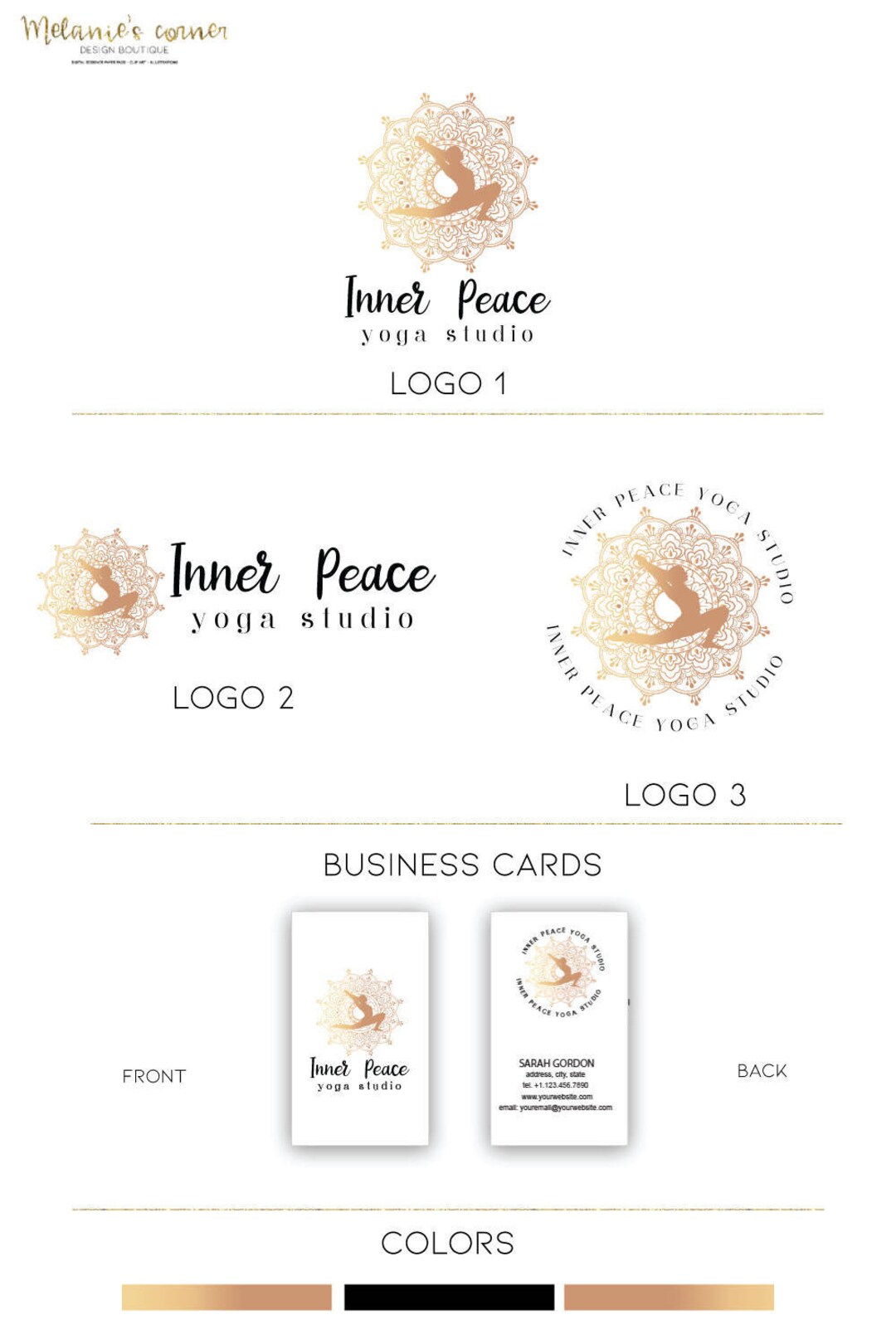 Mandala Yoga Logo Yoga Logo Watermark Yoga Logo Photography Logo and ...