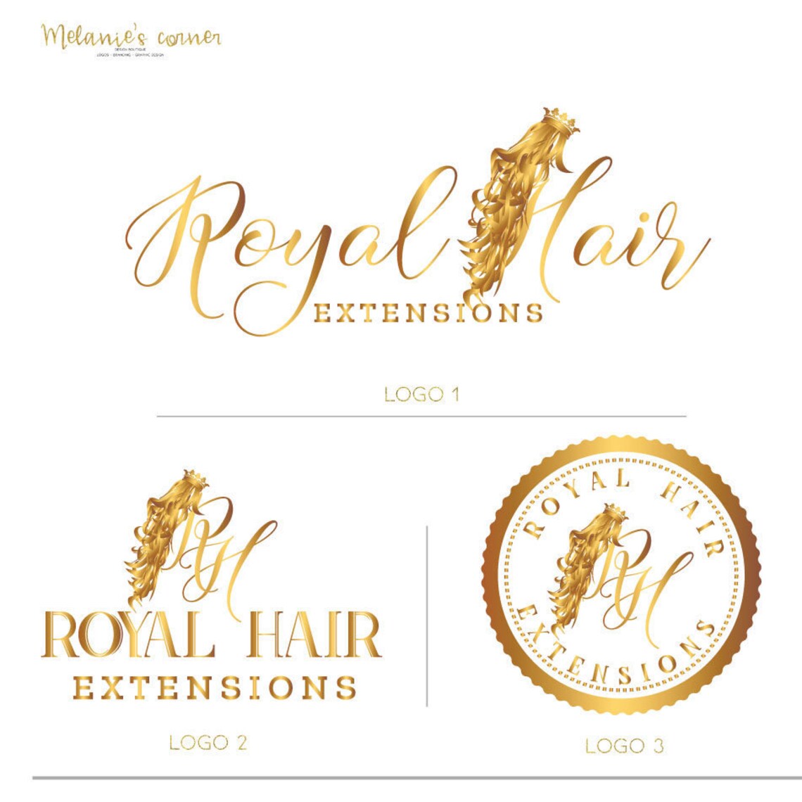 Hair Logo Design Hair Extensions Logo Beauty and Makeup | Etsy