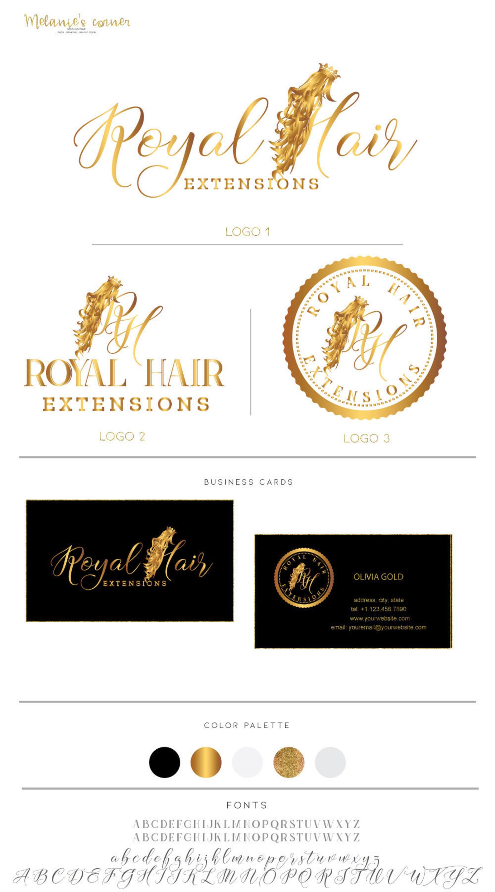 Hair Logo Design Hair Extensions Logo Beauty and Makeup | Etsy