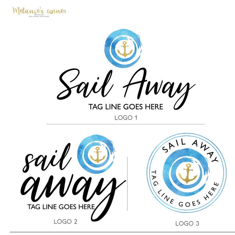 Premade Logo Nautical Logo Boat Rental Logo Summer Logo - Etsy