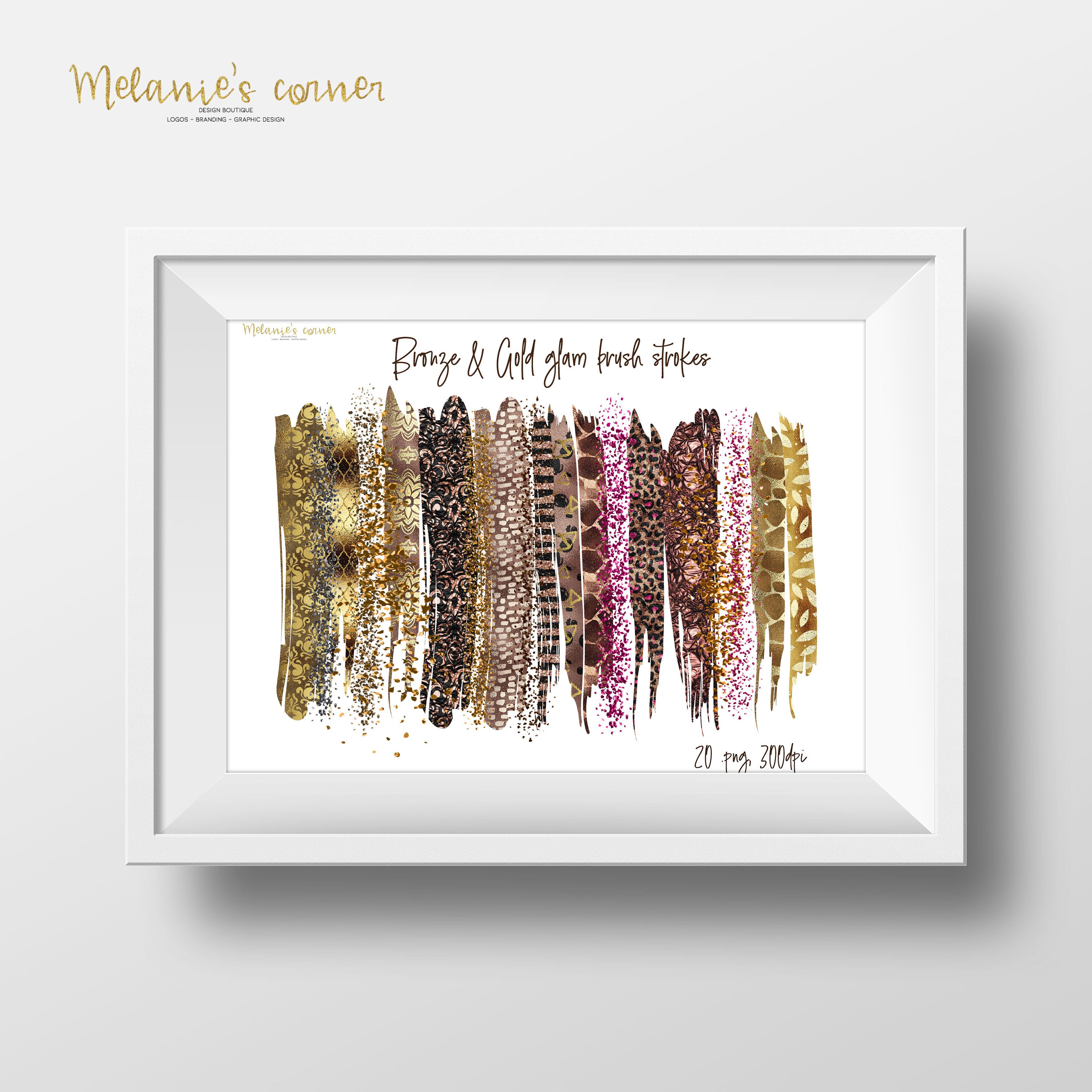 Brush Strokes Clipart Bronze and Gold 12 - Etsy UK