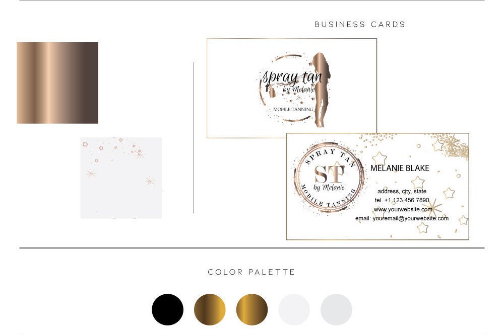 Spray Tan Logo Mobile Tanning Logo Logo Design Gold Logo | Etsy