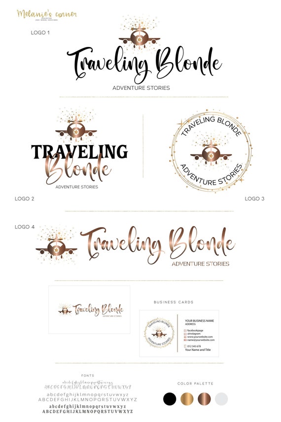 Travel Blog Logo Airplane Logo 604 - Etsy