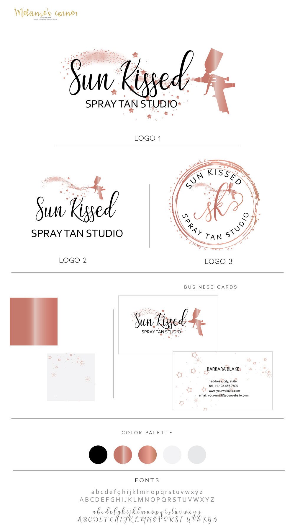 Spray Tan Logo Logo Design Mobile Tanning Logo Rose Gold Logo | Etsy