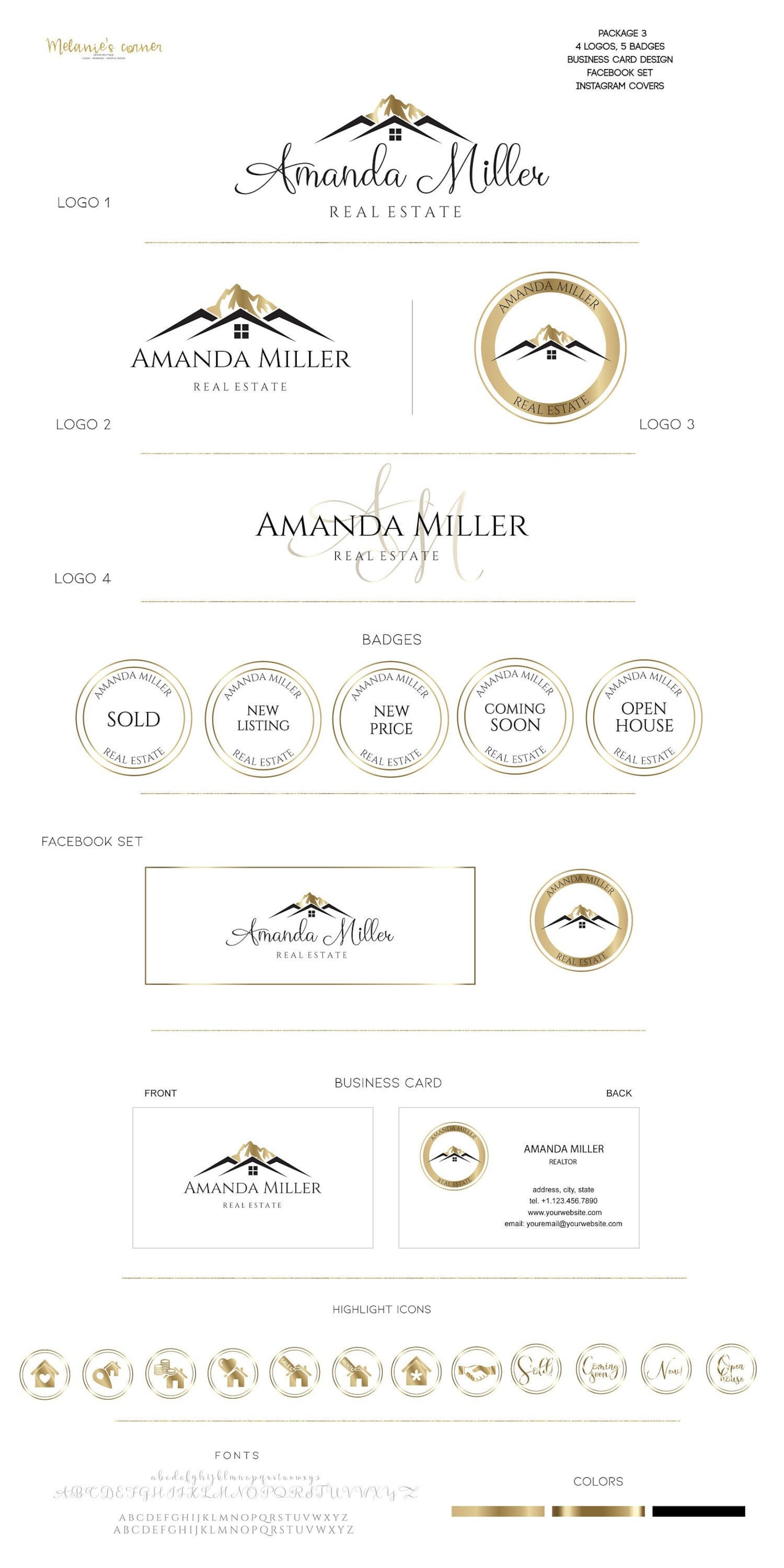 Real Estate Logo, Mountain Logo 616 - Etsy