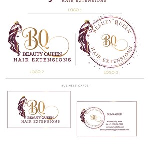 Hair Extensions Logo Design, Beauty Salon Branding Kit - Etsy