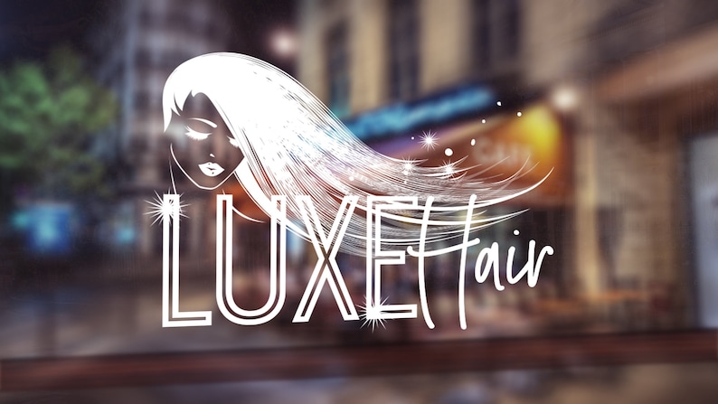 Hair logo with holographic colors 442 | Etsy